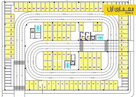 دانلود پلان پارکینگ یک طبقه آرل