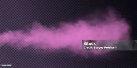 벡터 격리 된 연기 Png 투명한 블랙 백면에 핑크 연기 감촉 증기 연기 안개 구름의 특수 효과 가루로 빻은에 대한 스톡 벡터
