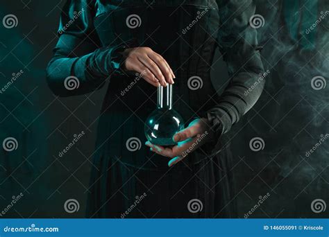 Woman Is A Research Scientist Holding A Flask With The Material Concept Of Scientific Research