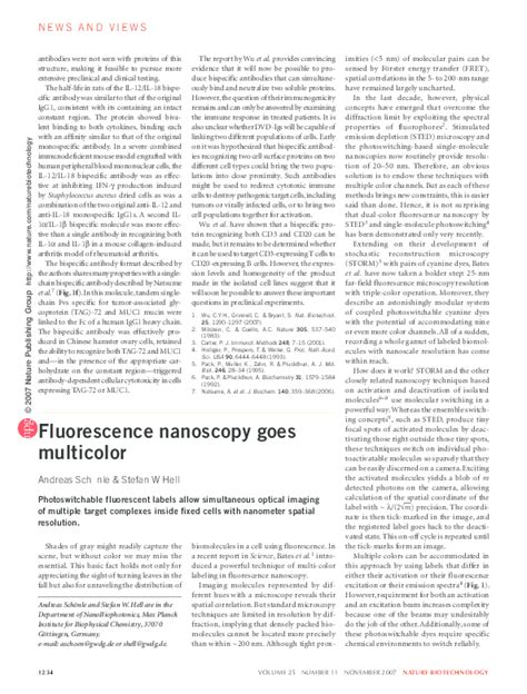 Pdf Fluorescence Nanoscopy Goes Multicolor