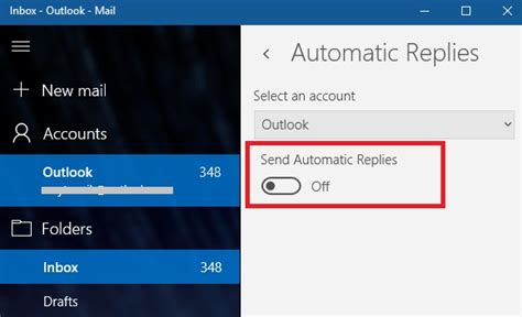 How To Turn On Or Off Automatic Replies In Mail App In Windows