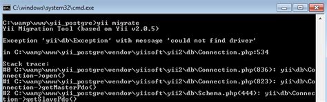 Yii2 Yii Migrate Command Doesnt Work With Postgresql Database Stack Overflow