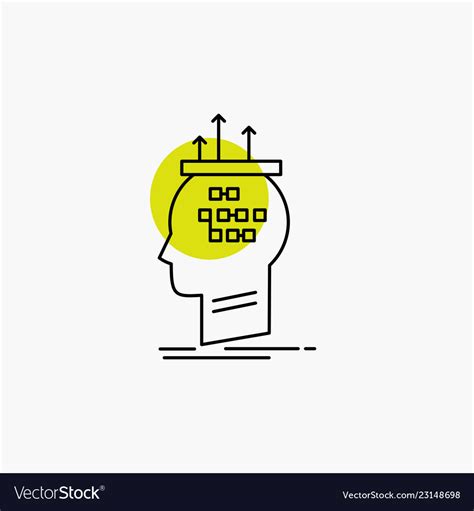Algorithm Brain Conclusion Process Thinking Line Vector Image