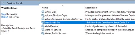 Waasmedicsvc Failed To Read Description Error Code 2 Winhelponline