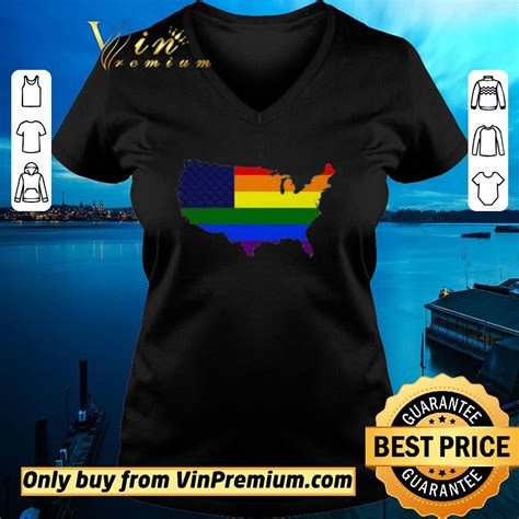 Official Lgbt American Map Rainbow Flag Shirt Kutee Boutique
