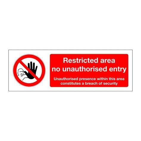 Restricted Area No Unauthorised Entry Marine Sign British Safety Signs