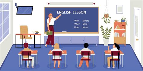 School English Teacher Illustration 24853322 Vector Art At Vecteezy