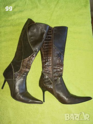 Габина естествена кожа + велур кокетни ботуши в Дамски ботуши в гр ...