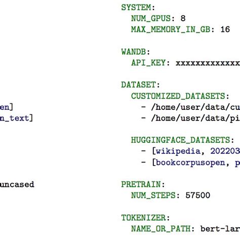 left an example yaml configuration file for bert large download