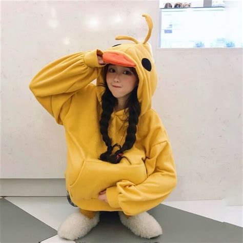 Kawaii Yellow Duck Hoodies Kawaii Fashion Shop Cute Asian Japanese