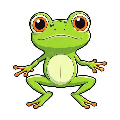Arte Vectorial De Dibujos Animados De Ranas Verdes Vector Premium