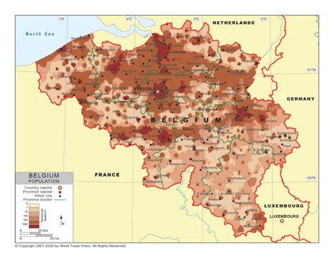 Population Density Map Of Belgium Stock Map Agency