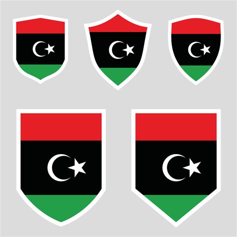 Set Of Libya Flag In Shield Shape Frame 44866976 Vector Art At Vecteezy