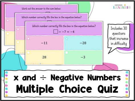 Multiplying And Dividing Negative Numbers Questions For KS Teaching Resources