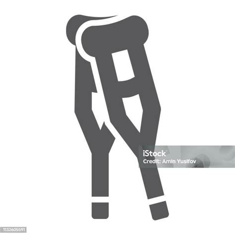 목 발 문양 아이콘 의학 및 장애 지팡이 기호 벡터 그래픽 흰색 배경에 단색 패턴을 걷는 10에 대한 스톡 벡터 아트 및 기타 이미지 Istock