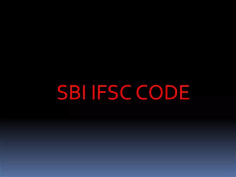 Sbi Ifsc Code Ppt