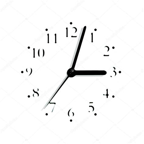 Abstract Black White Analogue Clock Face Dial Reading Isolated Blurred