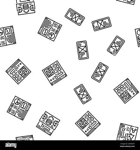 Seo Digital Optimization Strategy Seamless Pattern Vector Stock Vector