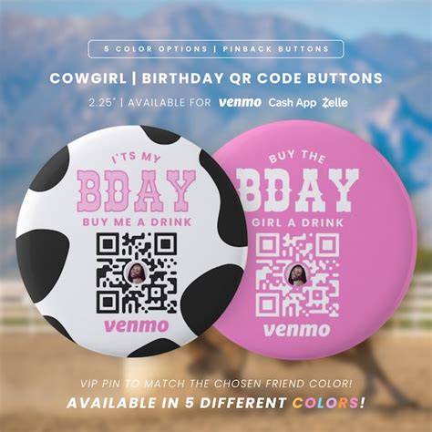 Birthday Venmo Qr Code Etsy