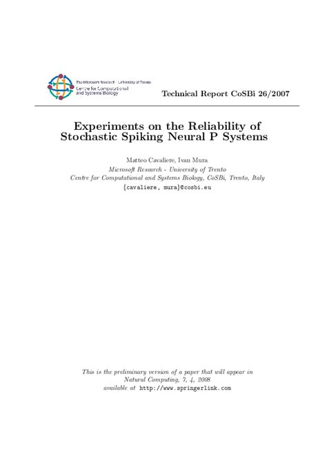 Experiments On The Reliability Of Stochastic Spiking Neural P Systems