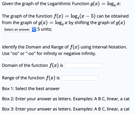Solved Given The Graph Of The Logarithmic Function G Chegg Com