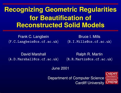 Recognizing Geometric Regularities For Beautification Of Reconstructed Solid Models Ex
