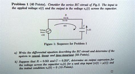 Problem Points Consider The Series RC Circuit Of Fig The Input Is The Applied Voltage