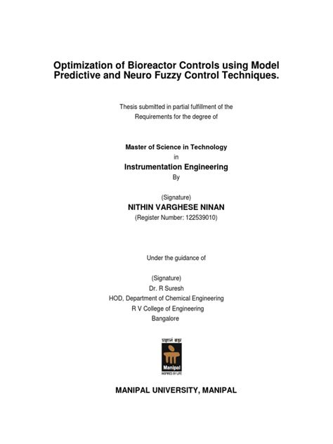 Pdf Optimization Of Bioreactor Controls Using Model Predictive And