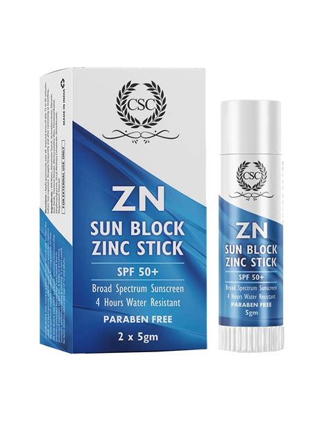Buy Csc Zn Sunblock Zinc Oxide Cream Stick Spf 50 10gm Body Sunscreen For Unisex 23134224