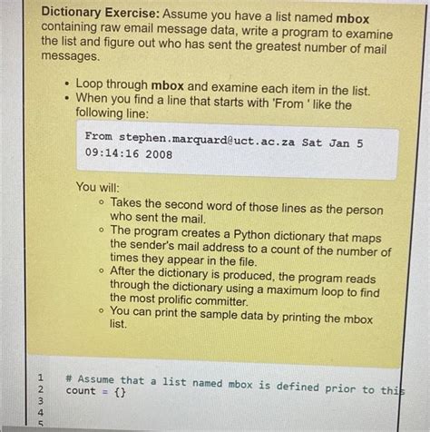 solved dictionary exercise assume you have a list named