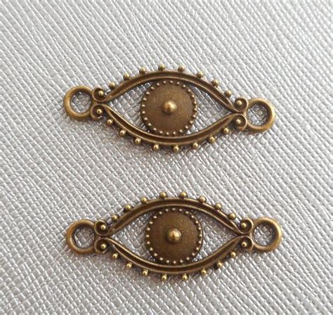 6pcs 125 Brass Eye Connector 2 Loop Brozne Tone Eye Etsy Denmark