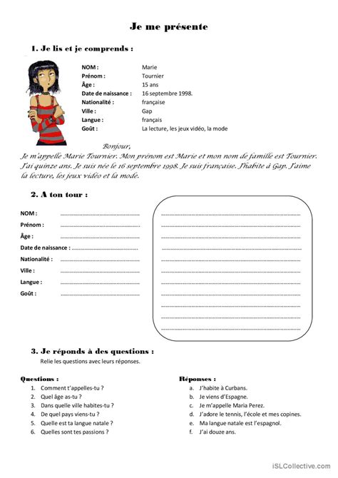 Se Présenter Briser Glace Français Fle Fiches Pedagogiques Pdf And Doc