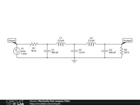 Maximally Flat Lowpass Filter Circuitlab