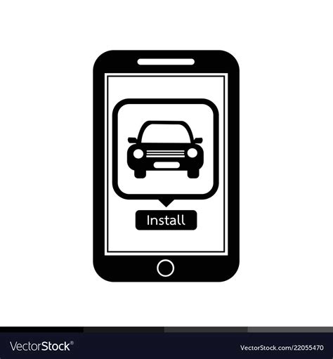 Smart Phone Mobile Car Application Icon Design Vector Image