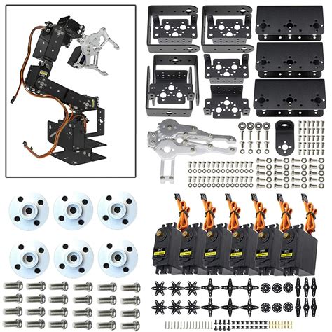 Diymore Black Rot3u 6dof Aluminium Robot Arm India Ubuy