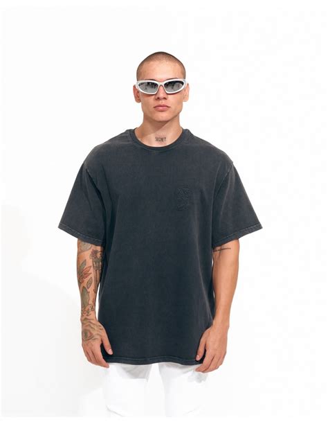 Mens Extra Oversized Basic Black T Shirt Martin Valen