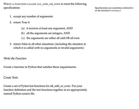 Solved WRITE A FUNCTION CALLED ALL ODD OR EVEN To Meet The Chegg
