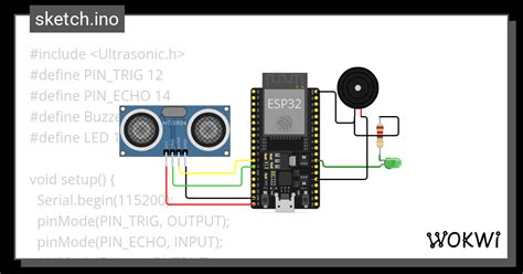 Ultrasonic Led Wokwi Esp32 Stm32 Arduino Simulator
