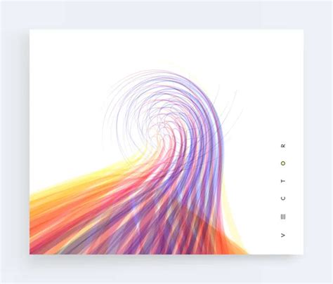 Cover Design Template Curved Lines Perspective Effect Optical Fiber Abstract Stock Vector Image