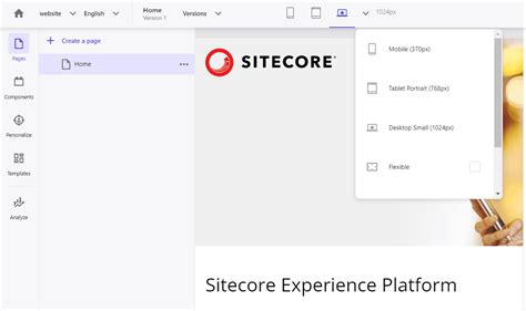 Add And Configure A Device In Pages Sitecore Documentation