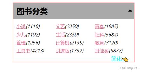 Jquary实现图书分类jquery实现图书导航 Csdn博客