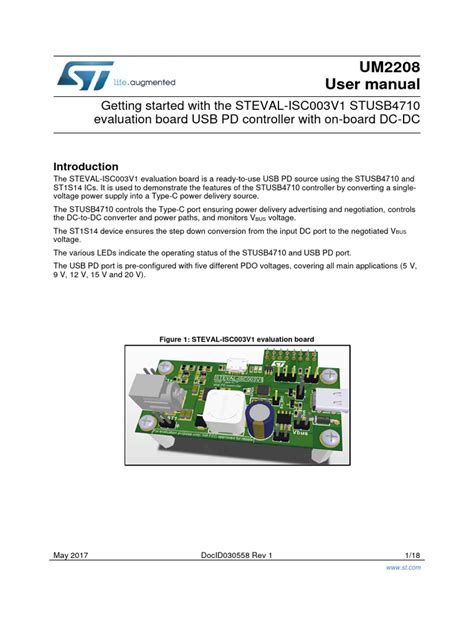 Um2208 Getting Started With The Stevalisc003v1 Stusb4710 Evaluation