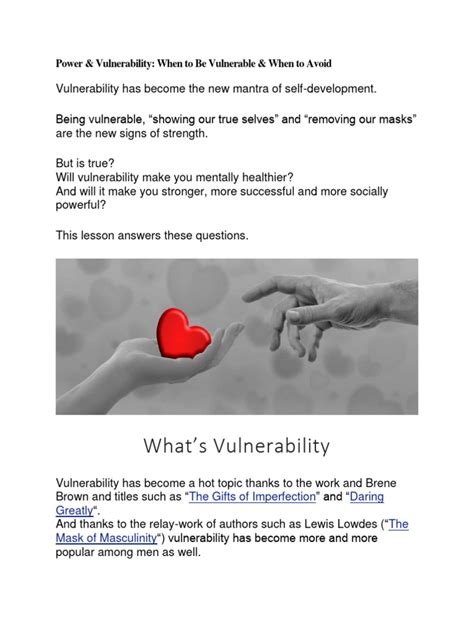Bonus 6 Power And Vulnerability When To Be Vulnerable And When To Avoid