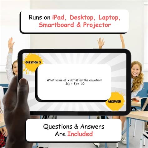 Linear Equations Negative Coefficients Splat Math Game No Prep Grade 8 Review