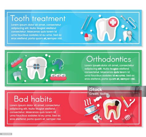 고립 된 평면 아이콘으로 치과 배너 배경 개념입니다 벡터 일러스트 레이 션 치과 치열 교정입니다 건강 한 깨끗 한 치아입니다 치과 악기 및 장비입니다 프로젝트에 대 한 그림