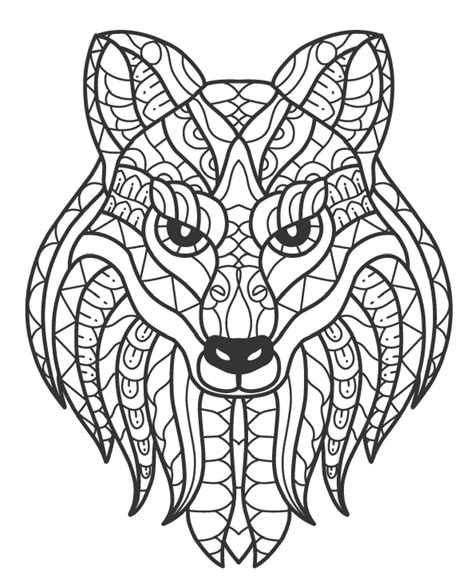 Mandala Coloring Pages Wolf