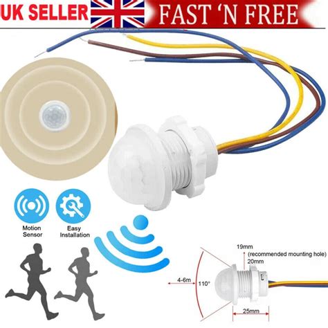 360 Degree Recessed Pir Sensor Detector Ceiling Occupancy Motion Light Switch Uk £569 Picclick Uk