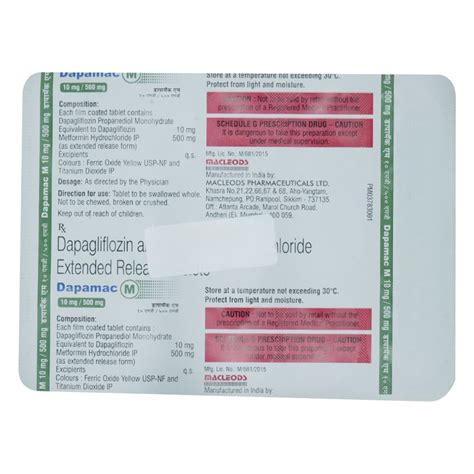 Dapamac M 10 500mg Tablet 15s Price Uses Side Effects Composition