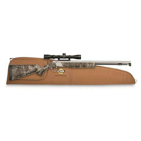 Cva Wolf V2 Muzzleloader 50 Cal 24 Barrel Stainlesscamo Konusshot 3 9x32mm Scope