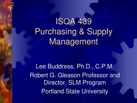 PPT ISQA Purchasing Supply Management PowerPoint Presentation ID